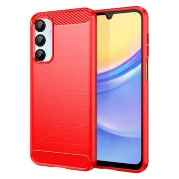 SAMSUNG GALAXY A16 BRUŠENA TPU ZAŠTITNA MASKA - UGLJENIČNO VLAKNO - CRVENA