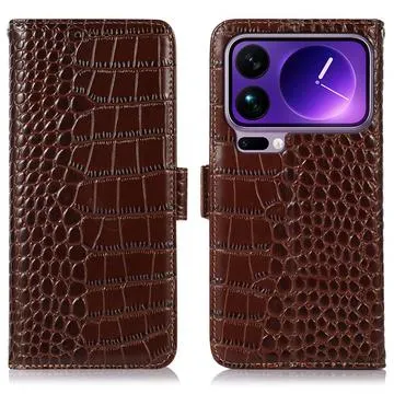 XIAOMI 17 PRO CROCODILE SERIJA KOŽNA MASKA-NOVČANIK SA RFID-OM