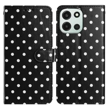 ONEPLUS NORD 6 POLKA DOT PATTERN WALLET CASE - BLACK