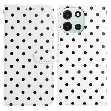 ONEPLUS NORD 6 POLKA DOT PATTERN WALLET CASE - WHITE