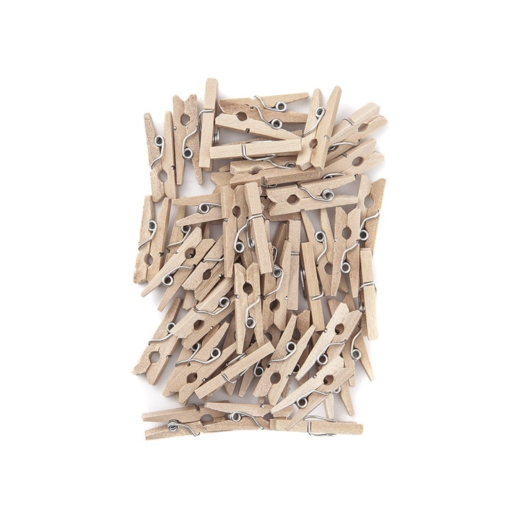 Mini drvene štipaljke za veš, 2,5 cm – pakovanje od 40