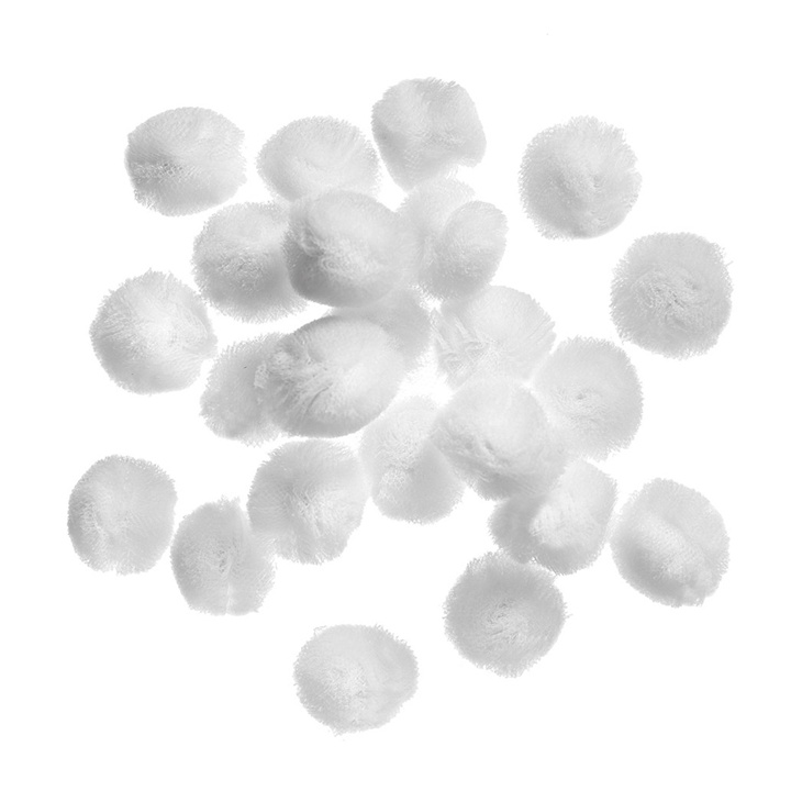 Pomponi od tila za rukotvorine | 24 kom, beli, 2 cm
