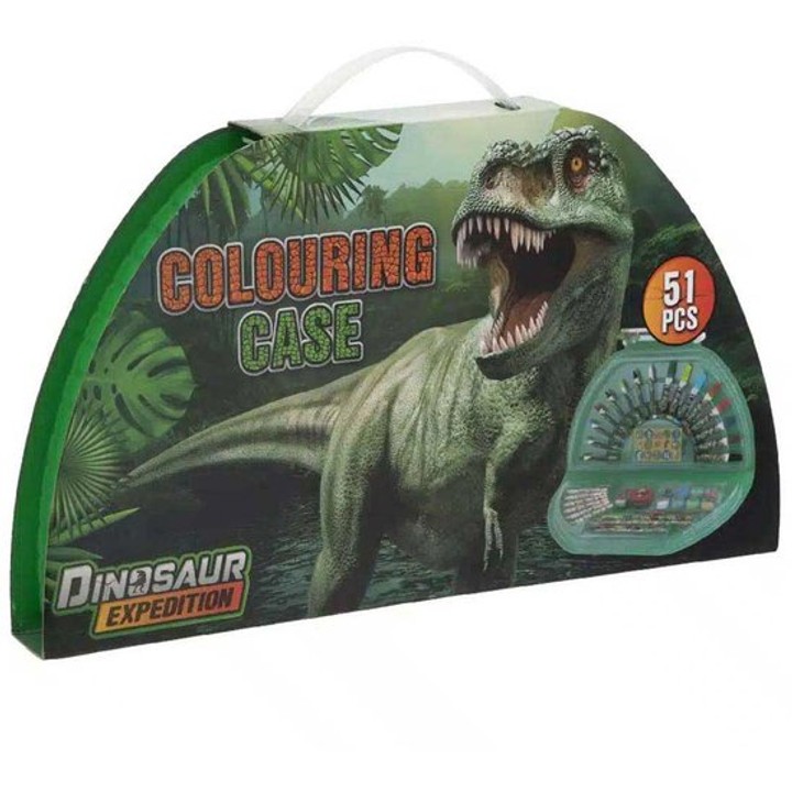 Kutija za bojenje dinosaura, poluokrugla, 51 kom.