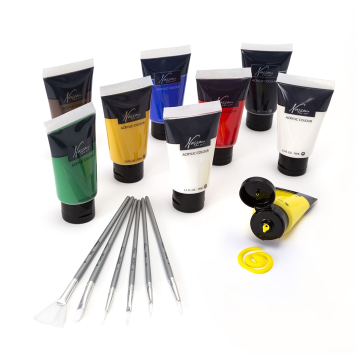 Set akrilnih boja Nassau Fine Art u kutiji - 15 delni