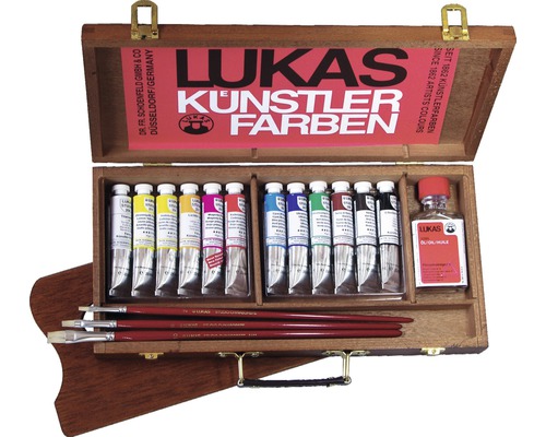 Set uljanih boja LUKAS STUDIO 12x20 ml - drveni kofer sa dodacima