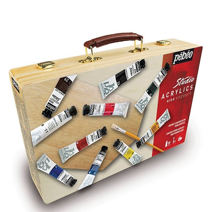 Akrilne boje Pebeo Studio acrylics u koferu / 12 delni set