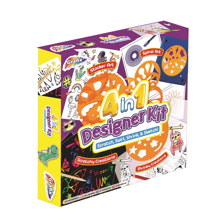 Kreativni set za decu Grafix 4 v 1 Designer Kit