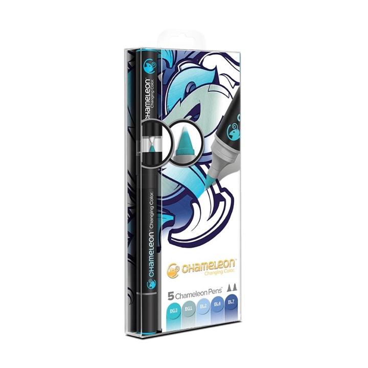 Flomasteri Chameleon Blue Tones - set od 5 kom