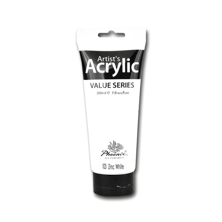 Akrilna boja PHOENIX 200ml - Zinc White
