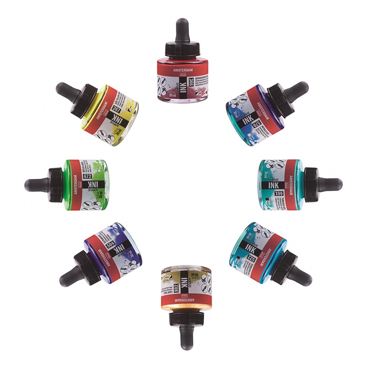 Akrilno mastilo Amsterdam - ​​Basic set - 6 x 30 ml