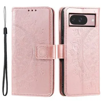 GOOGLE PIXEL 11 MANDALA WALLET CASE WITH WRIST STRAP - PINK