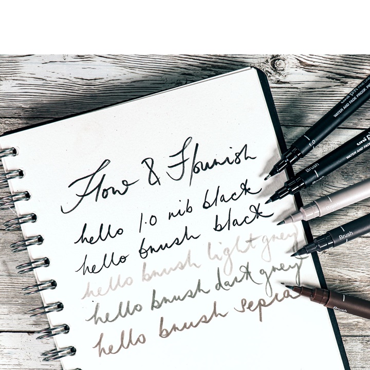 Set UNI PIN markera fineliner Flow and Flourish 5 kom