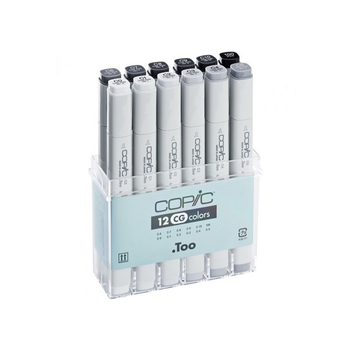 Flomasteri COPIC Classic Gray Colours - set od 12 kom