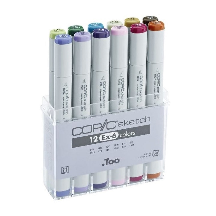 Flomasteri COPIC Sketch Ex-6 - set od 12 kom