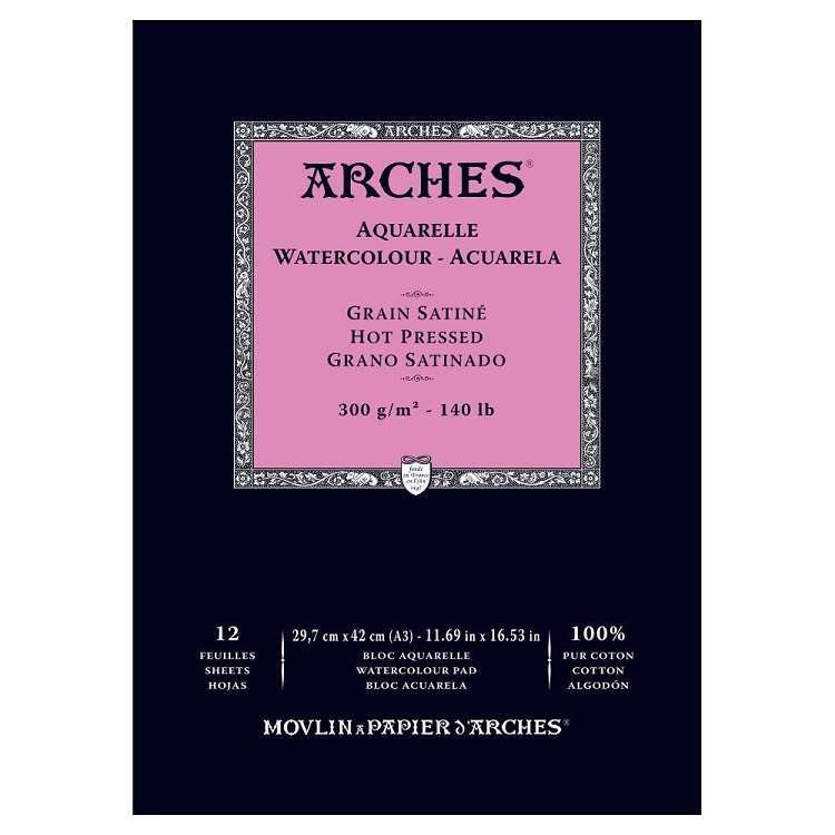 Blok ARCHES® Aquarelle Watercolour Hot Pressed - 29,7 x 42cm