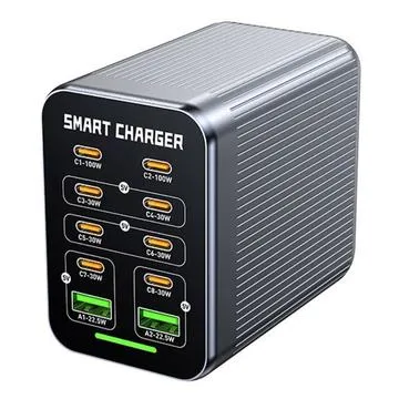 WLX-G1 425W GAN DESKTOP CHARGING STATION 10-PORT - USB-C, USB-A - BLACK