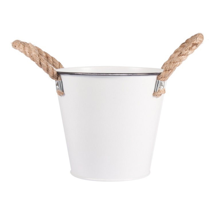 Metalna kofica sa drškama od jute