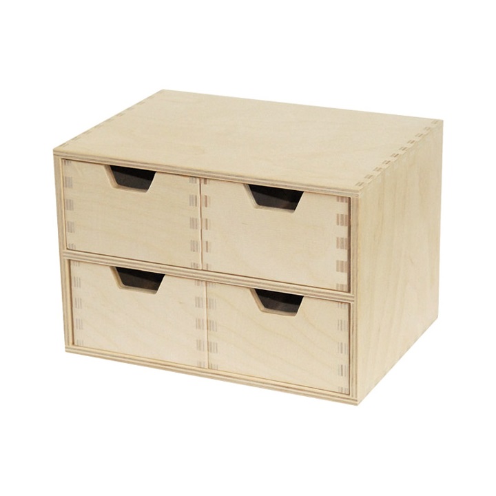 Drveni organizer sa fiokama 28.4x20.5x19 cm