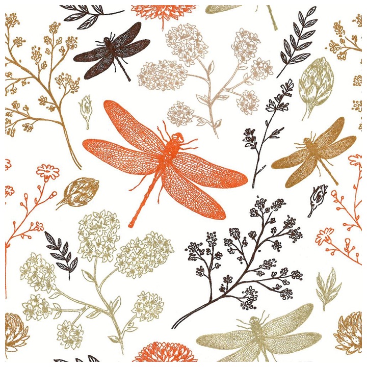 Salveta za dekupaž Dragonflies and Herbs - 1 kom