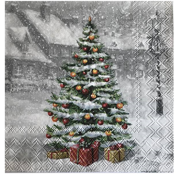 Salveta za dekupaž Tree on square 1 kom