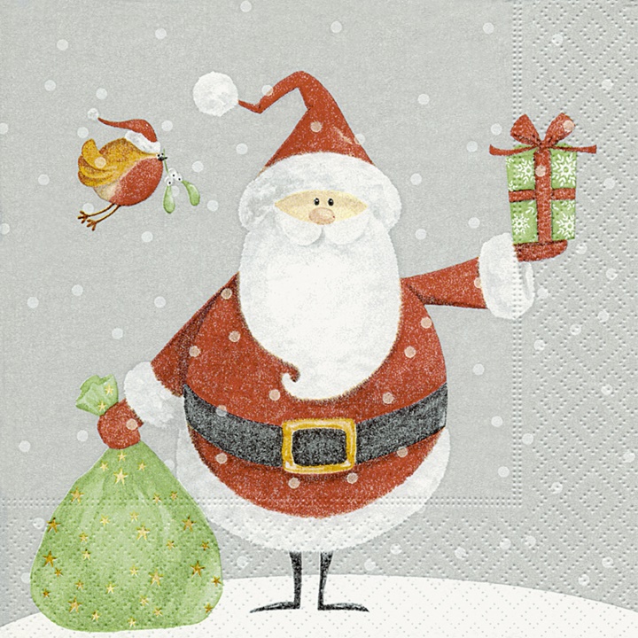 Salveta za dekupaž Santa with Oscar 1 kom