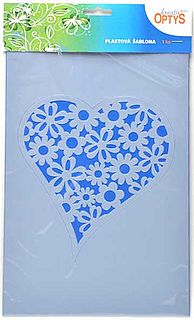 Plastični šablon 20x30cm - cvetno srce 2