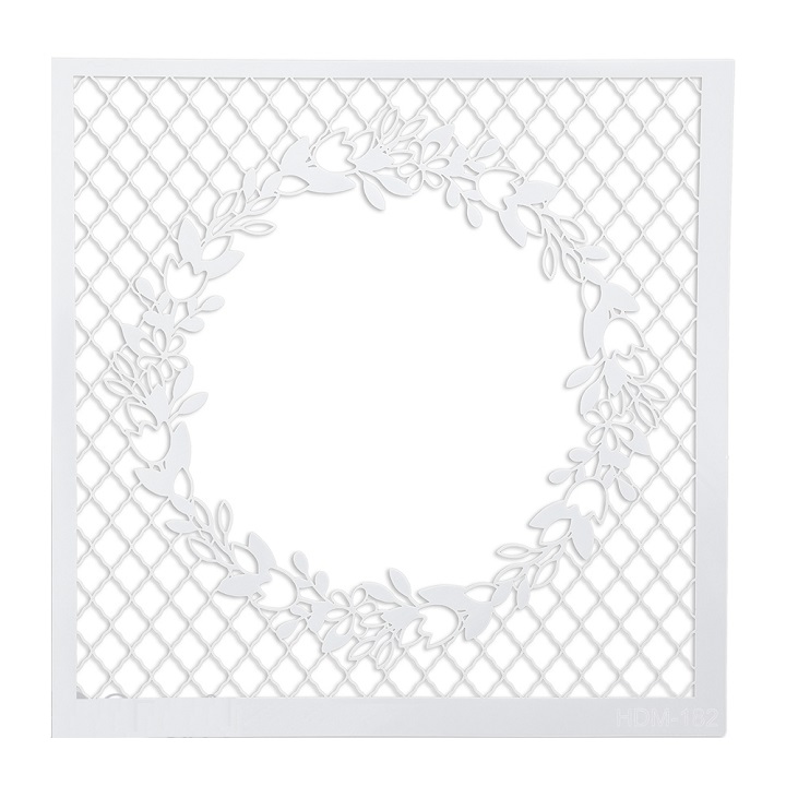 Plastičan šablon Home Decor 25 x 25 cm - motiv cvetnog venca