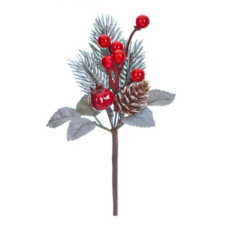 Ukrasna novogodišnja grančica 18 cm