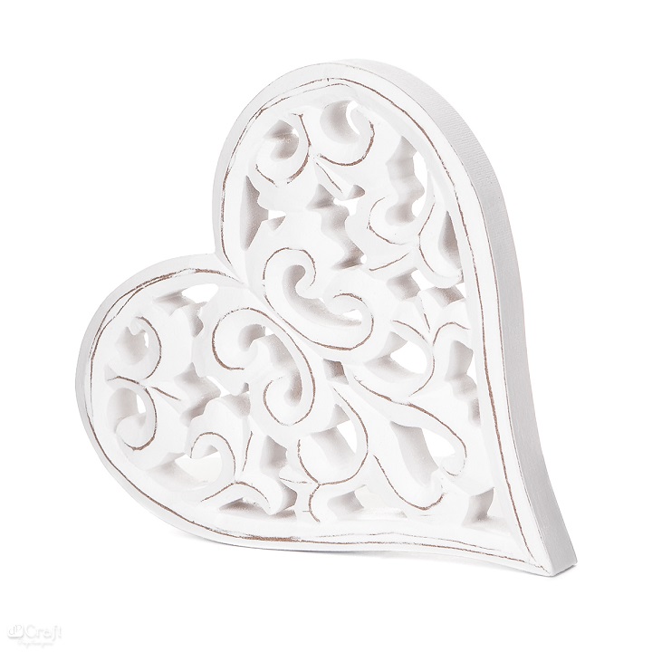 Drveni ornament Srce 16x17 cm