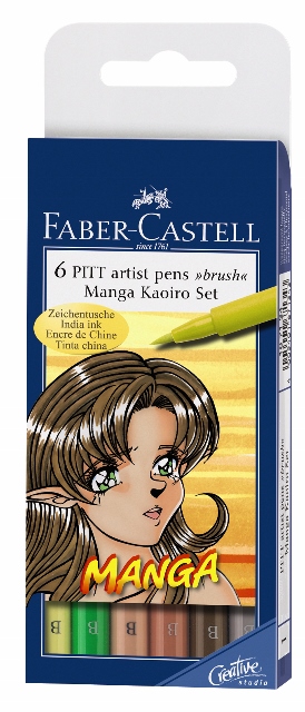 Flomasteri Art Pen PITT Manga Kaoiro - set Etui 6kom