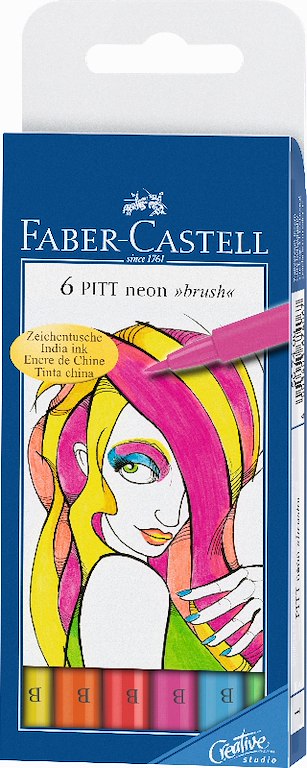 PITT umetnički flomasteri - set 6 Neon