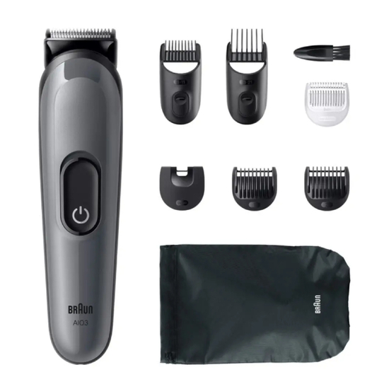 Multifunkcionalni trimer Braun AIO3540 , All-in-One, Series 3, Siva boja, Na baterije
