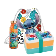Kutija za užinu, podesiva torba i termos set - Disney, Lilo and Stitch, Blue
