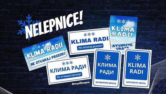 Nalepnice klimatizovano,za vrata i prozore!