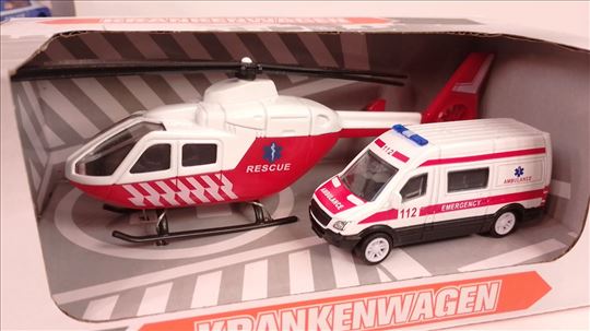 Set Hitna pomoć: Helikopter i Sanitetsko vozilo