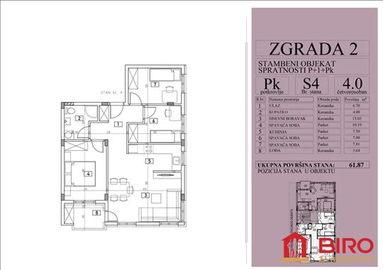 Stan,Novi Sad,Telep,kv: 61.00, ID: 1013011