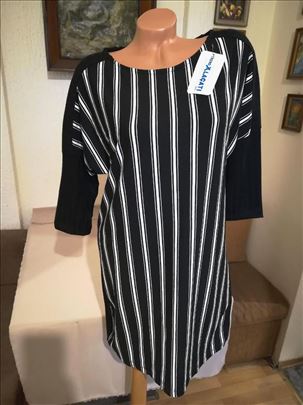 Dobra elegantna ženska haljina Lacati Crno-bela XL