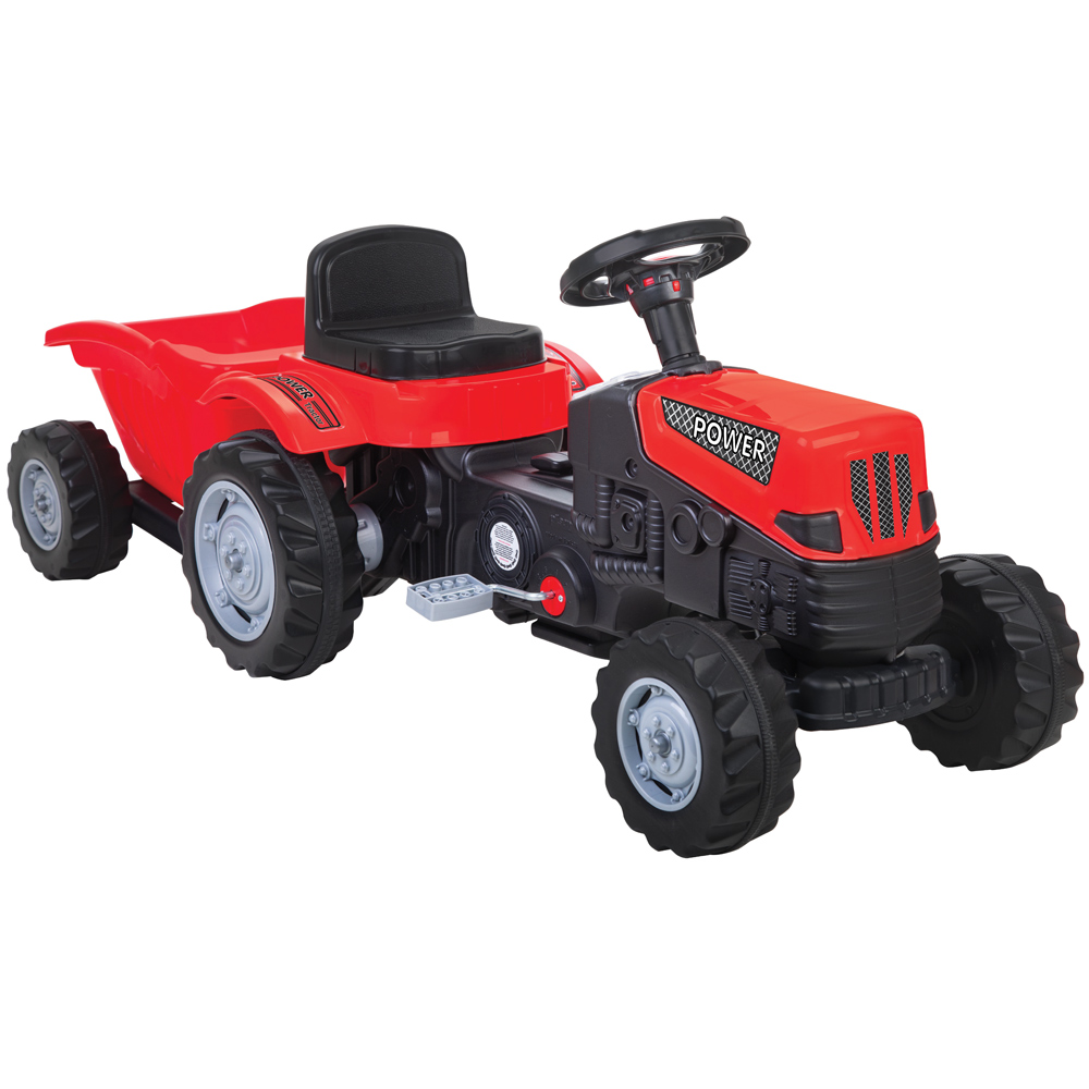 Pilsan Traktor sa pedalama sa prikolicom - crveni