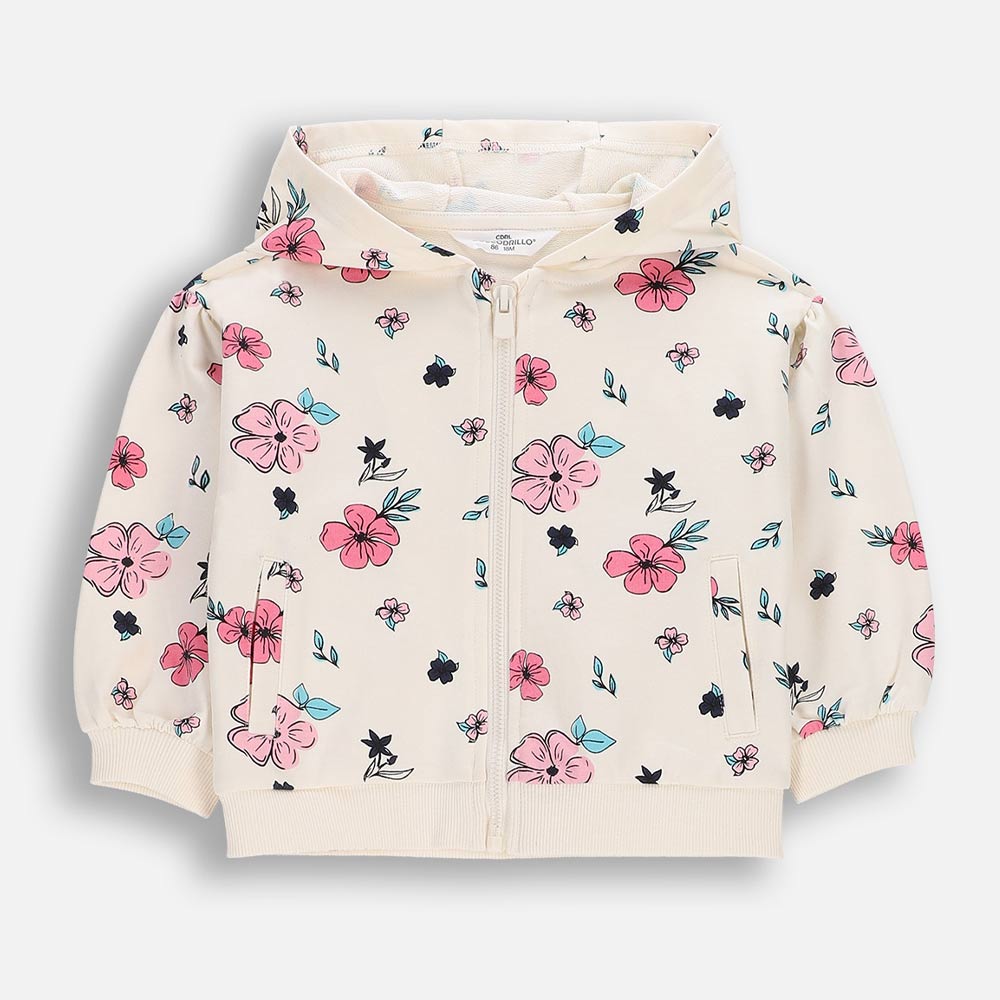 COCCODRILLO FANTASY SPRING GIRL NEWBORN krem duks sa cvetićima