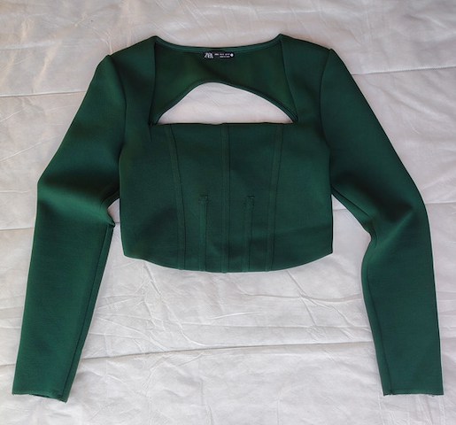 ZARA korset top sa izrezom na leđima - M