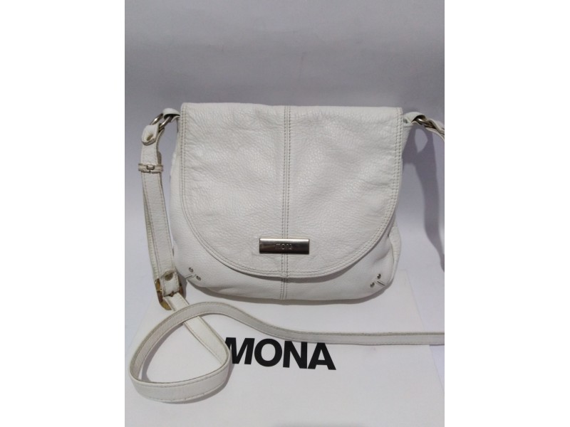 MONA kožna bela torba,PRIRODNA 100% KOŽA,nt47