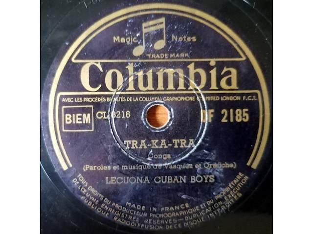 SHELLAC ploča 10``: LECUONA CUBAN BOYS (1937) France VG