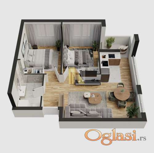 Trosoban stan 54,62 m², Telep, Novi Sad, 1. sprat
