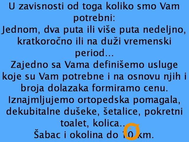Kućna nega Šabac i okolina