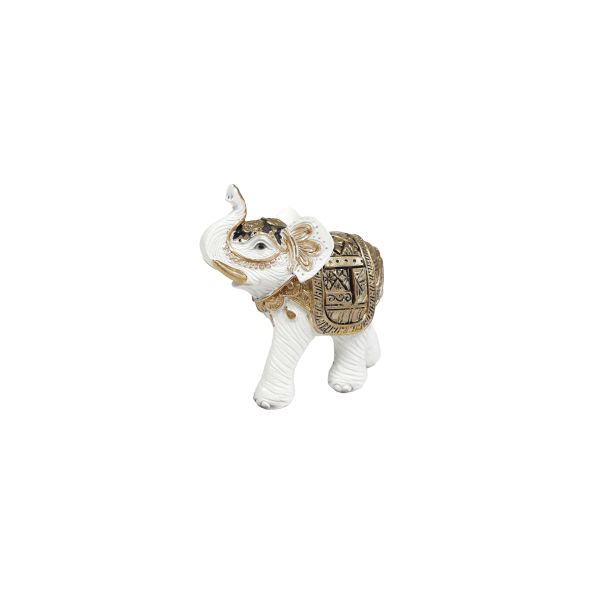 SIGMA Figura Slon 11cm LH-976, bela/zlatna