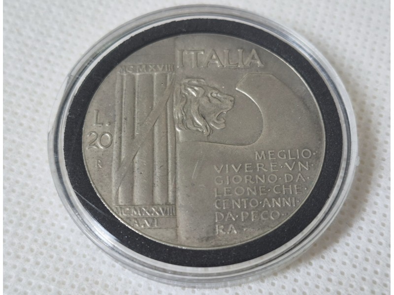 Italija - 20 Lira, 1928. ::Cappellone::