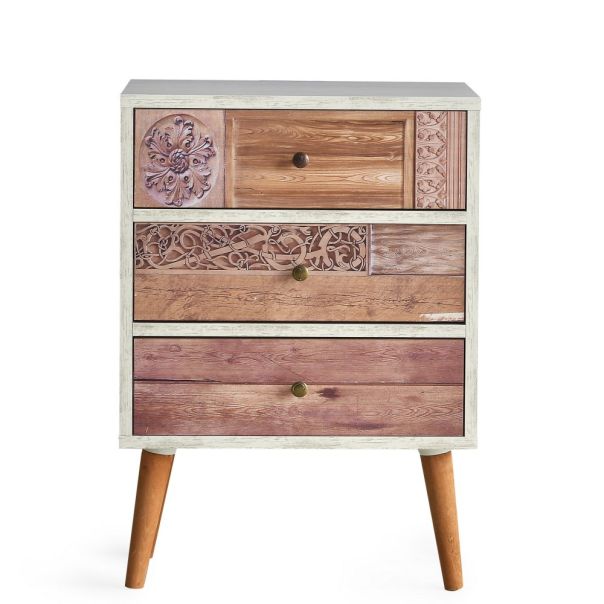 HANAH HOME Komoda Liza, braon/bela