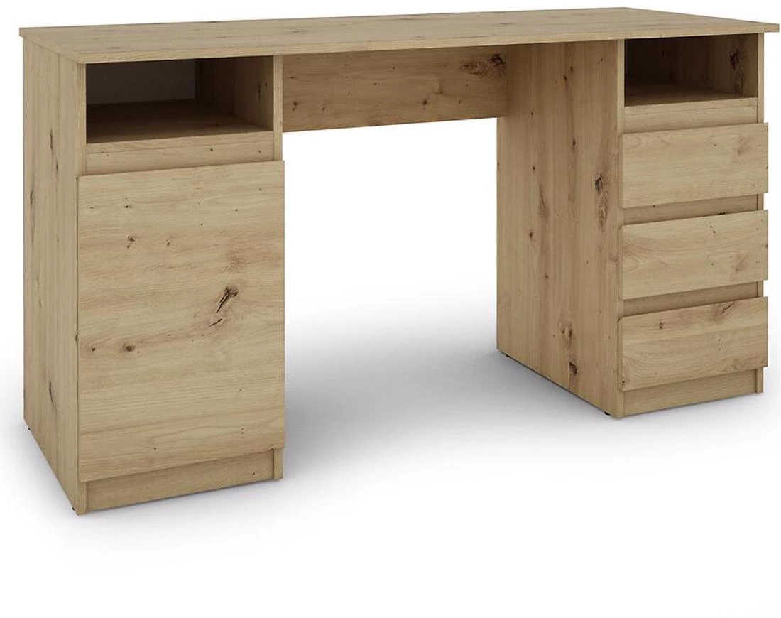 Hugo BR 1D 3S radni sto 138x55x75 cm artisan hrast