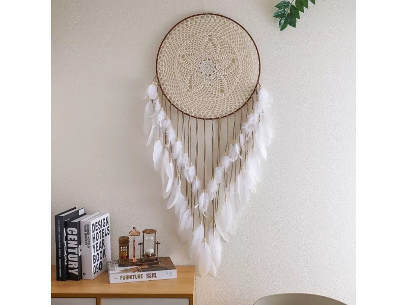 Ručно rađeni heklani hvatač snova za zid – boho dekorac
