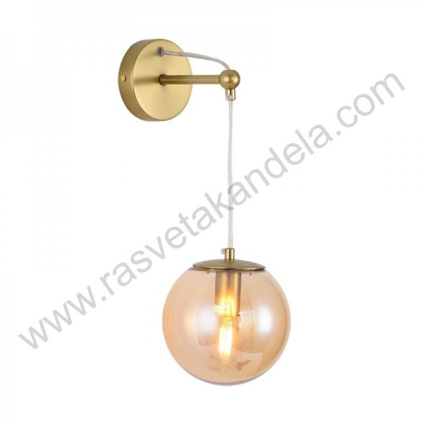 Zidna lampa 1xE14 GLOBE-SV brušeno zlatne boje